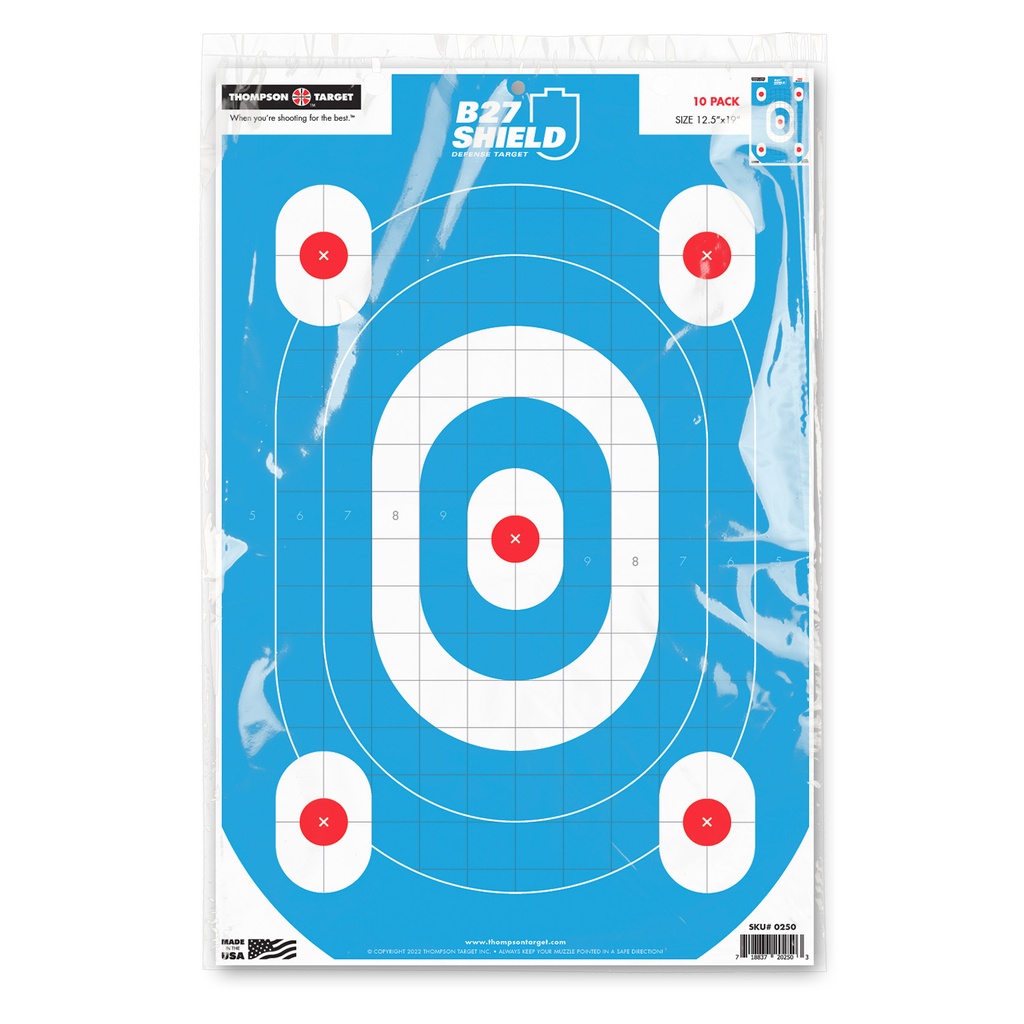 B27-Shield 12.5"x19" Paper Targets (Retail 10 Pack) | Thompson Target ...